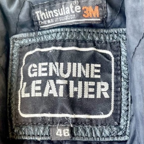 First Leather | Jackets & Coats | Vintage Black Belted Motorcycle ...